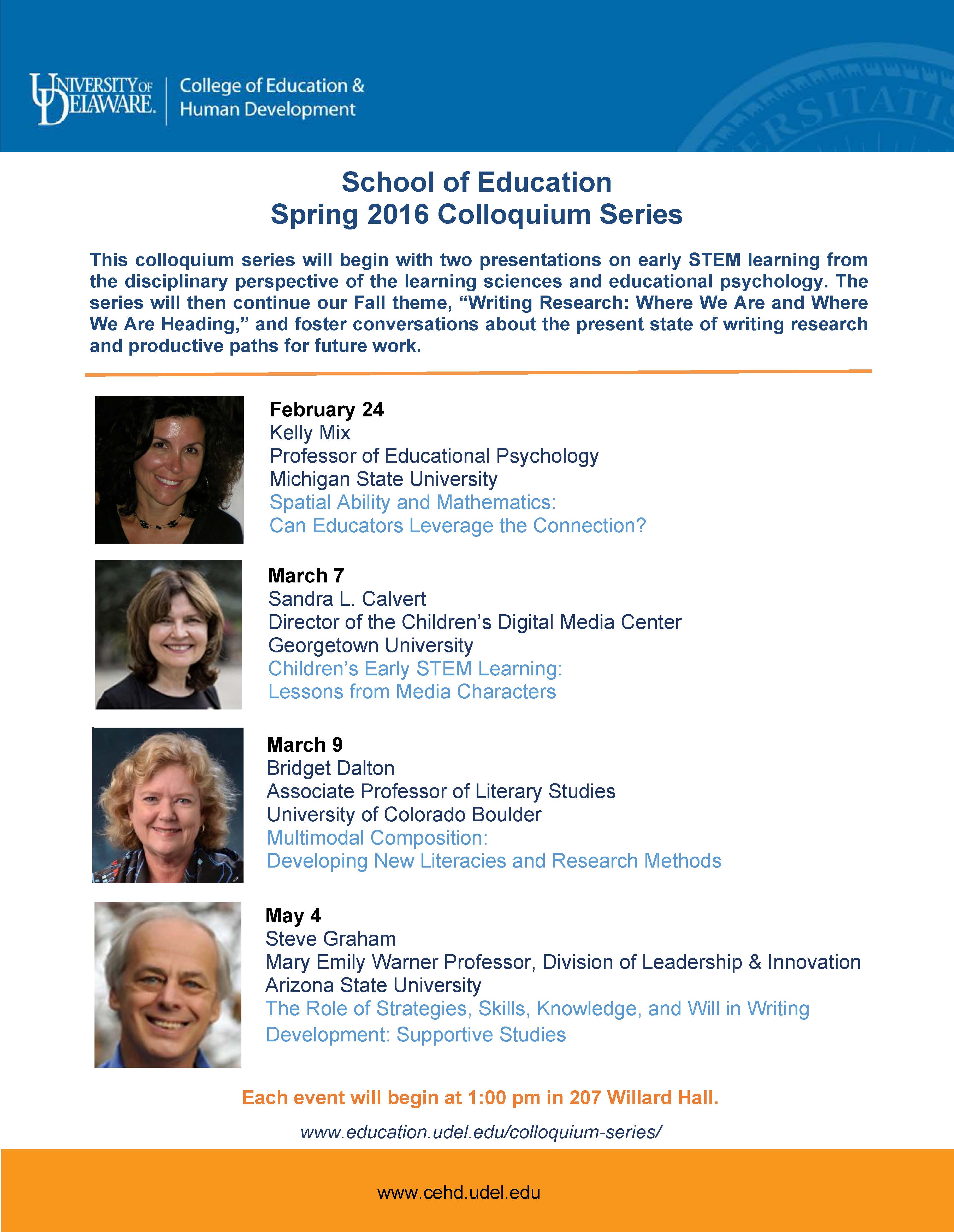 Spring 2016 Colloquium Series - School of Education